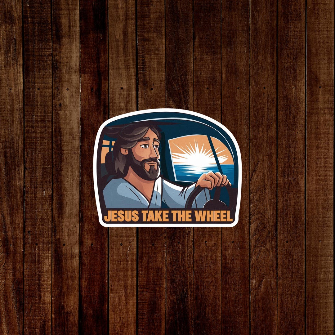 Jesus Take the Wheel Christian Sticker Inspirational Quote, Driving ...