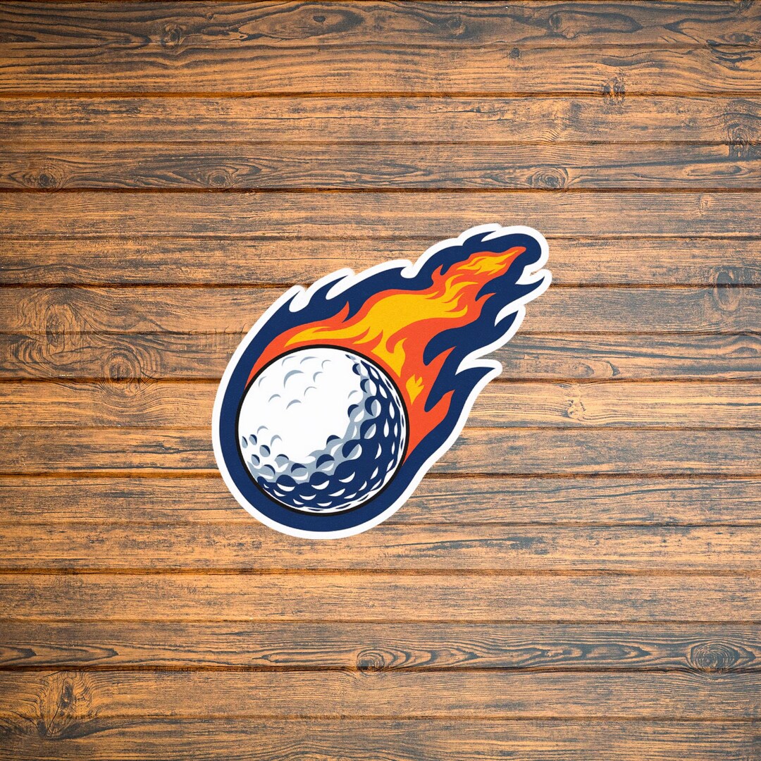 Flaming Golf Ball Sticker Sports Decal for Golfers & Enthusiasts 1413 ...
