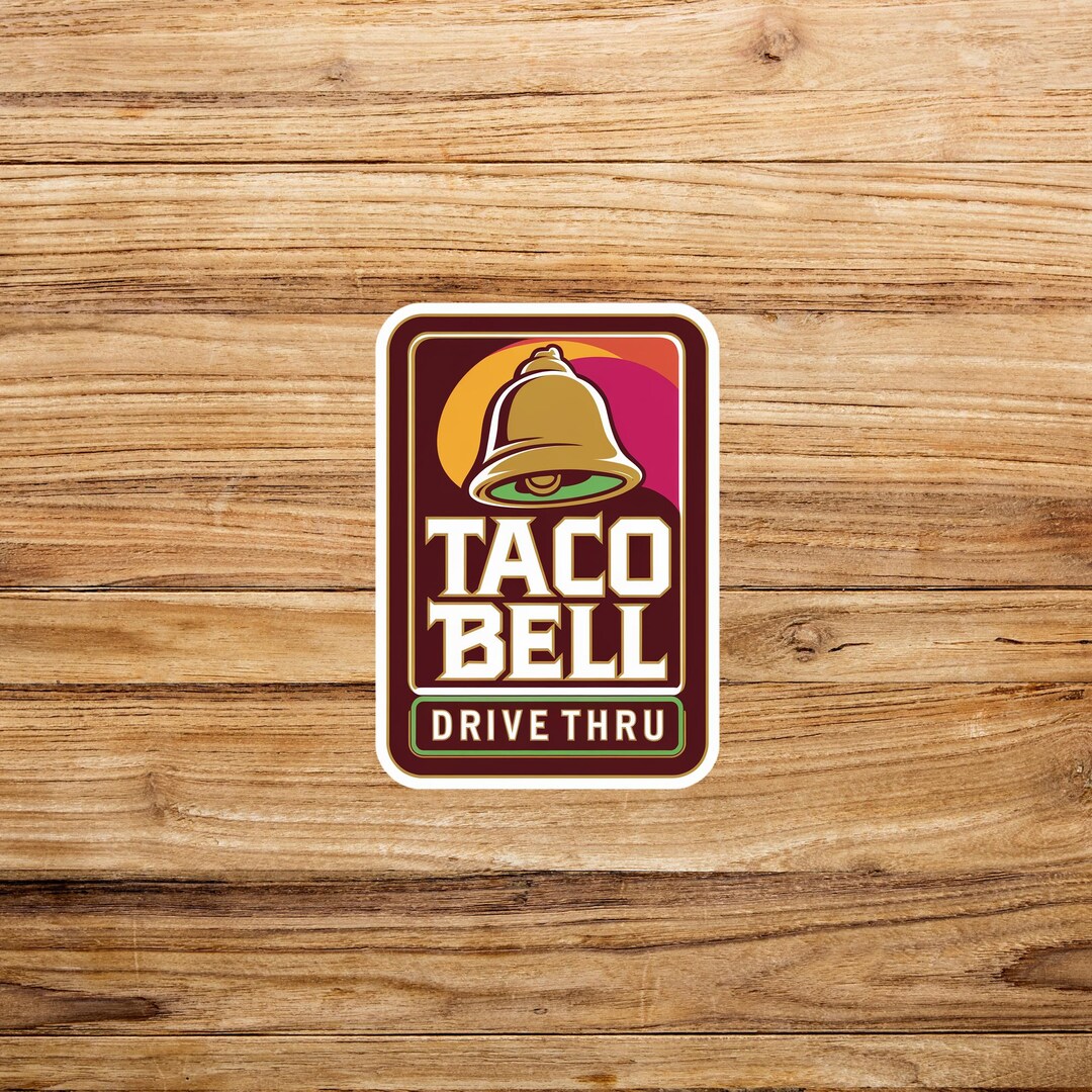 Retro Taco Bell Drive Thru Sign Sticker Vintage Fast Food Logo Decal ...