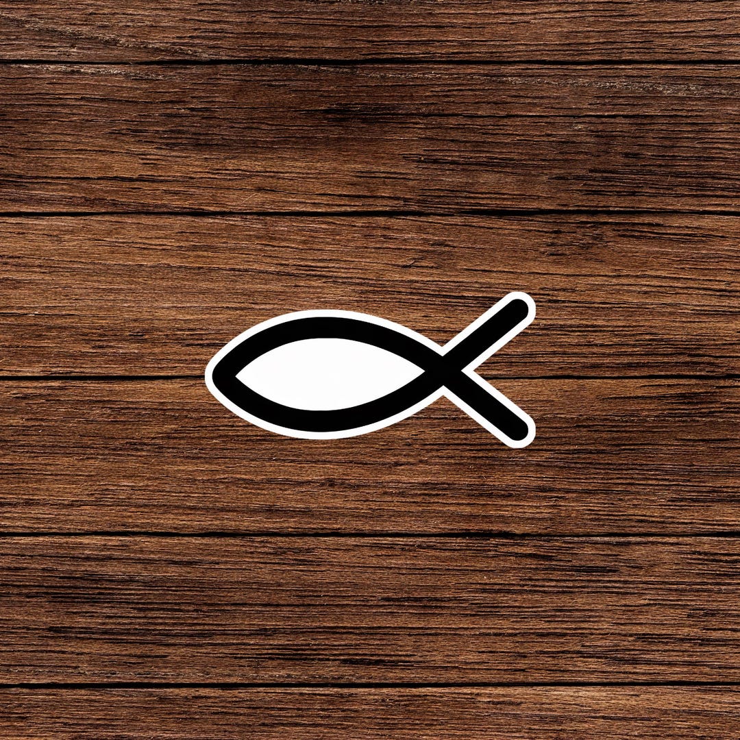 Christian Fish Symbol Sticker Ichthys Vinyl Decal for Cars, Laptops ...