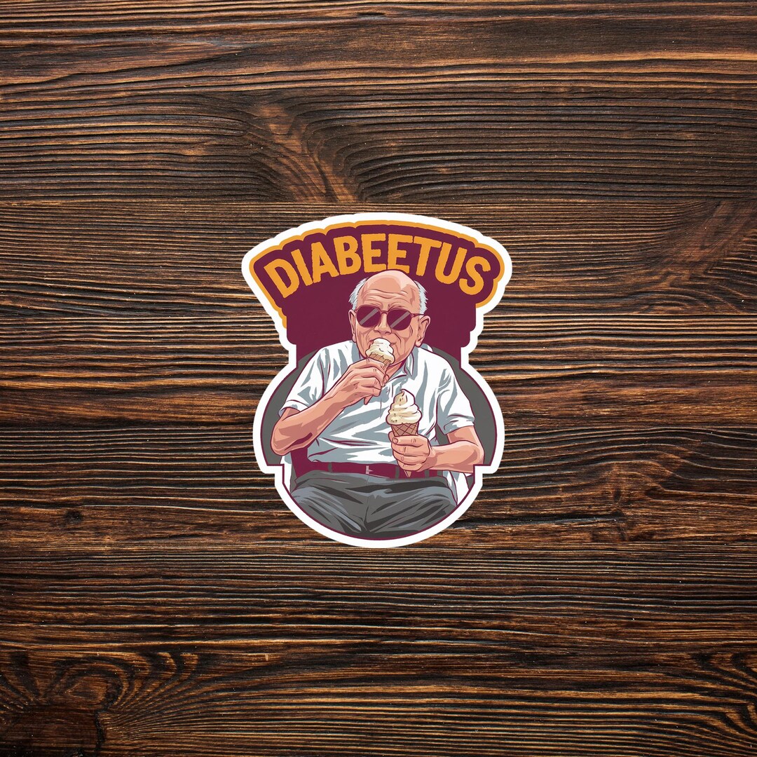 Diabeetus Grandpa Funny Old Man Eating Ice Cream Cone Sticker 1558 - Etsy