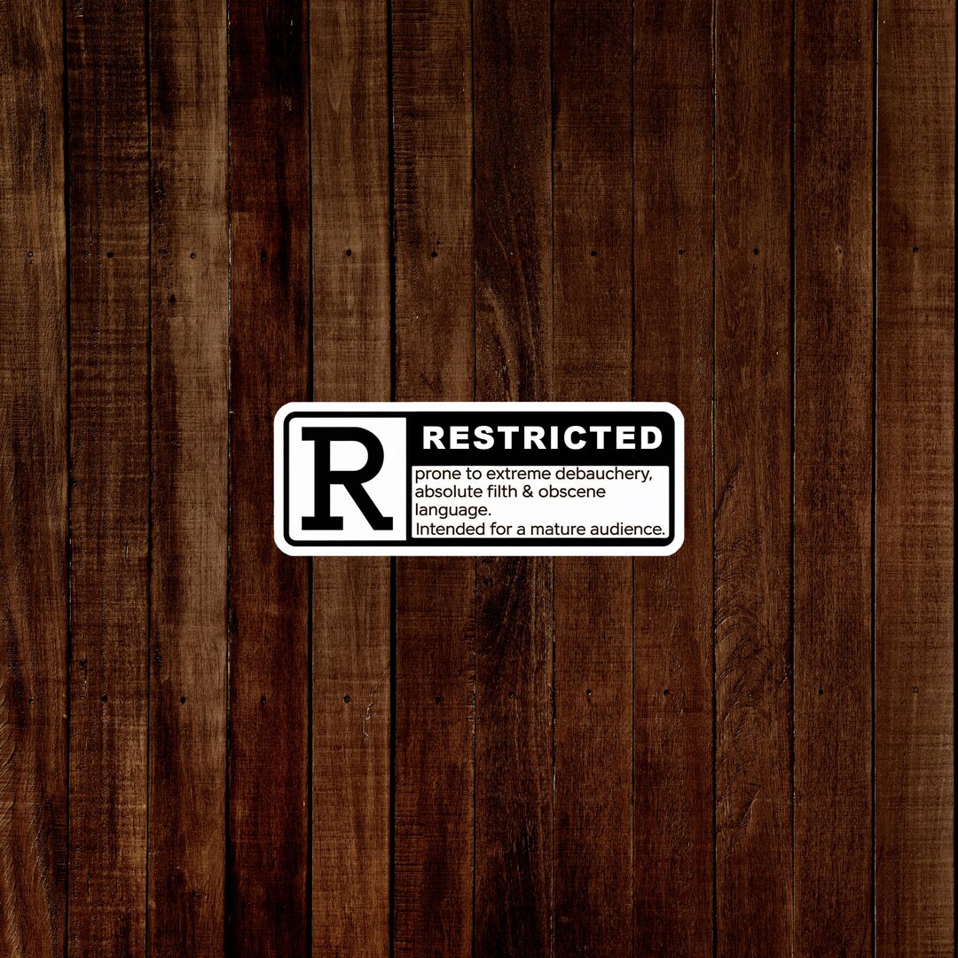Restricted Movie Rating Sticker Mature Audience Warning Label Decal ...