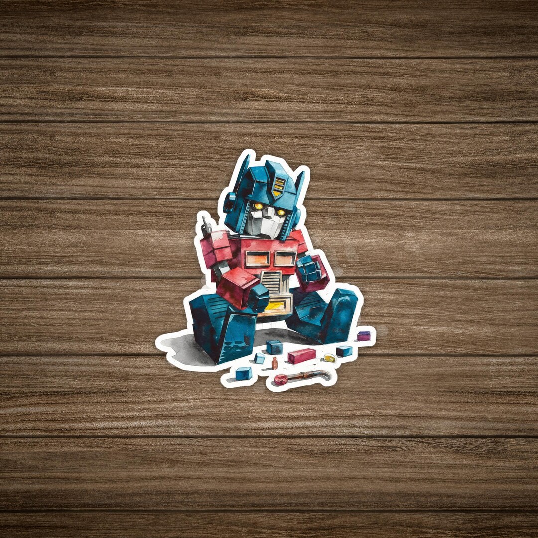 Transformers Optimus Prime Watercolor Sticker Cute 80s Cartoon Robot ...