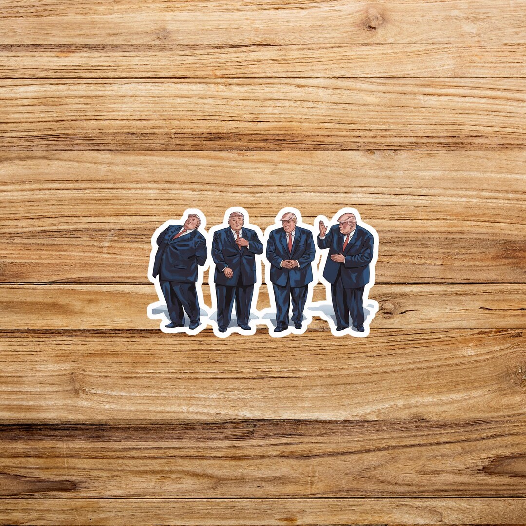 Funny Donald Trump Sticker Dancing Humorous Political Cartoon Decal of ...