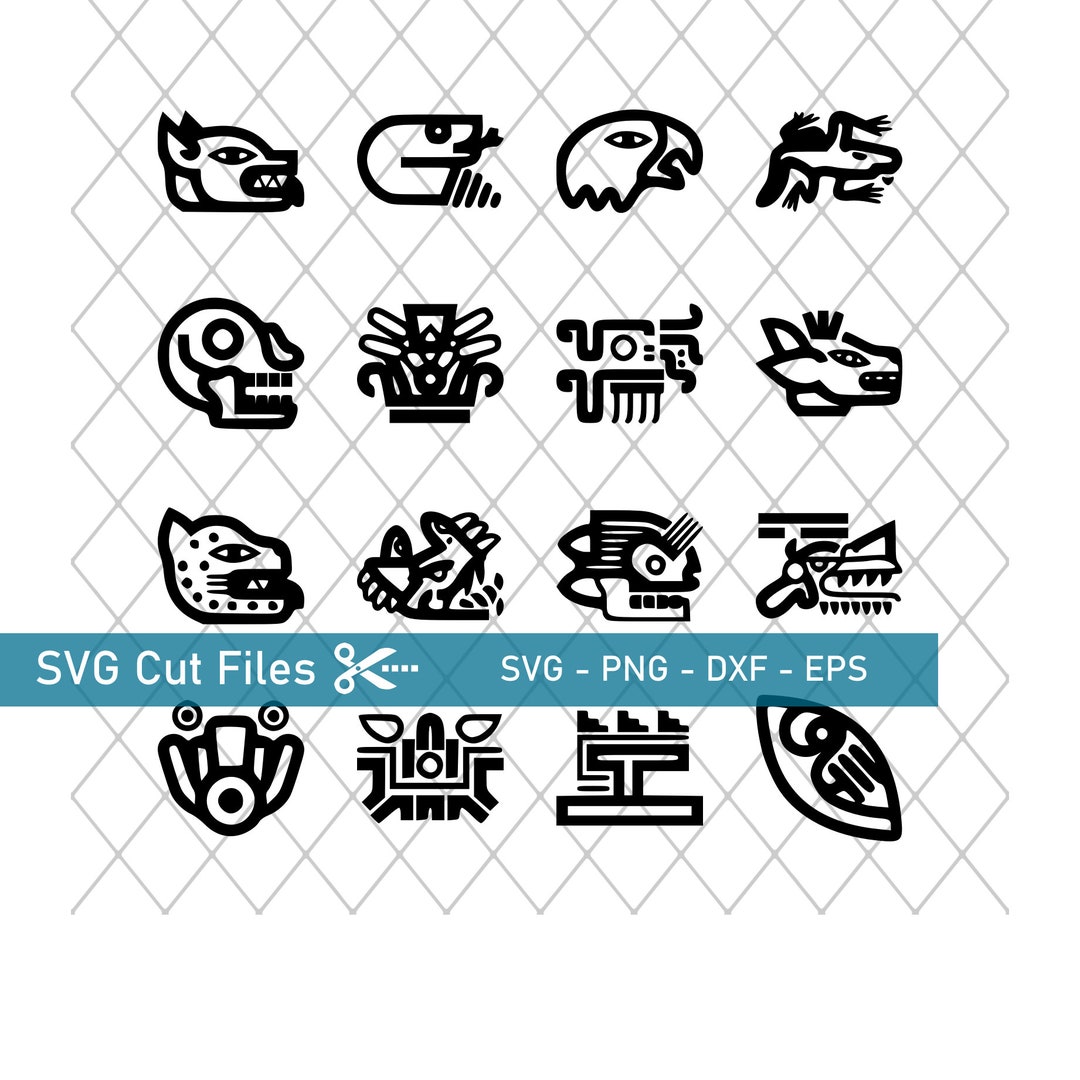 Aztec-symbols Svg Bundle Png Bundle Dxf Bundle Image - Etsy
