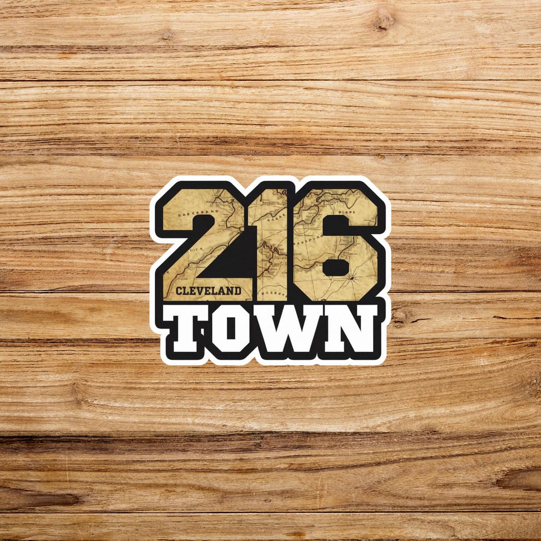 Vintage Cleveland 216 Area Code Map Sticker Retro Ohio Pride Decal 2608 ...
