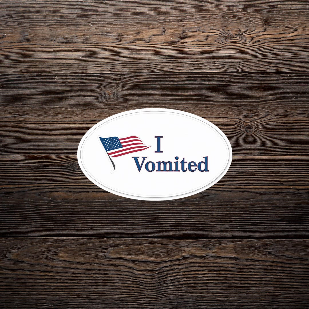I Vomited American Flag Sticker Funny Patriotic Oval Decal 1612 - Etsy