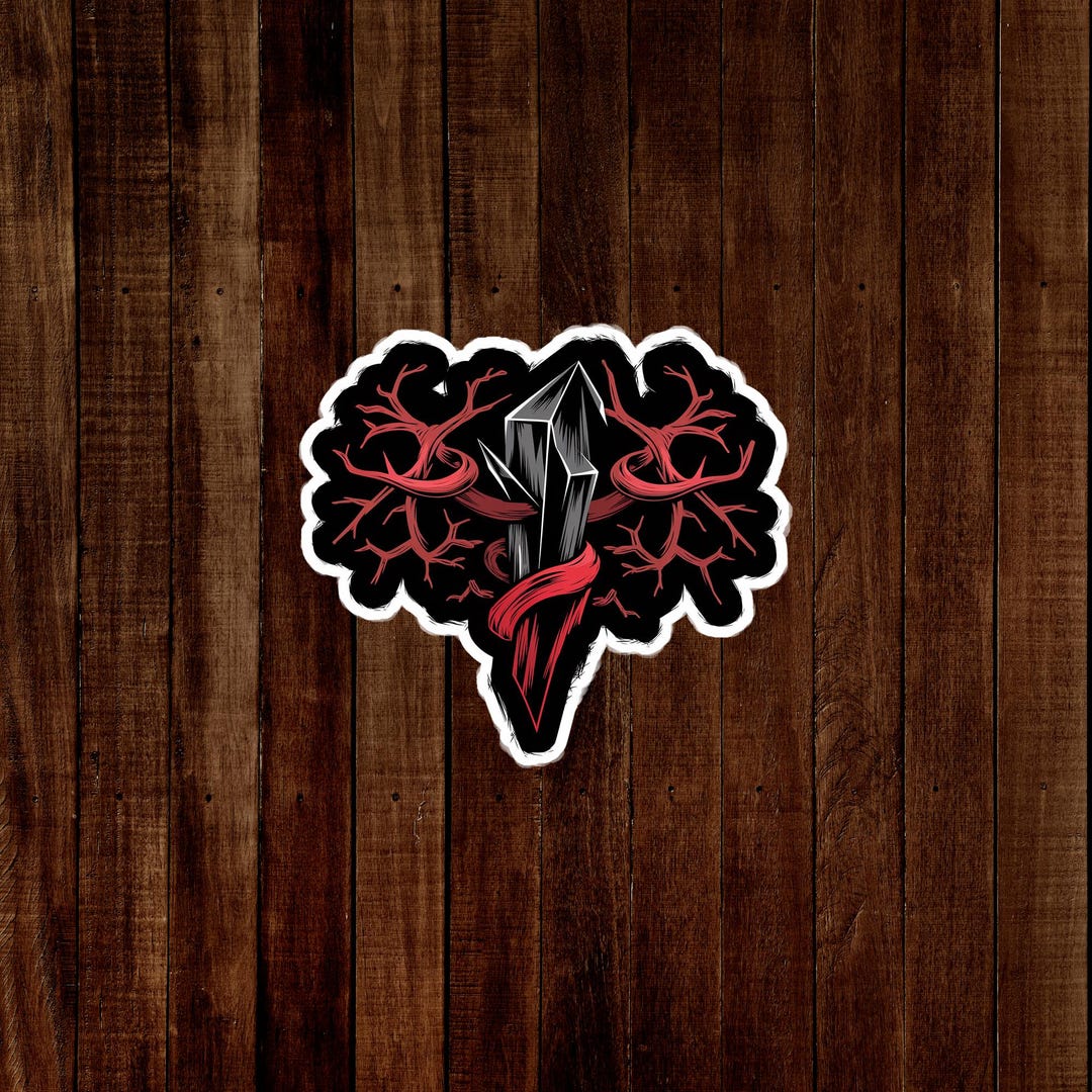 Mysterious Crystal Heart Dark Veiny Red Gothic Vinyl Sticker Decal 2336 ...