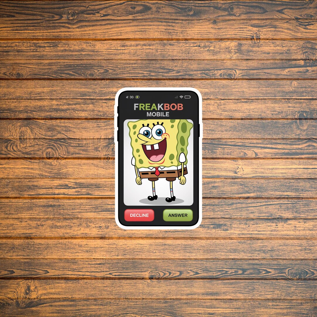 Spongebob Squarepants Prank Call Funny Meme Sticker for Mobile Phone ...
