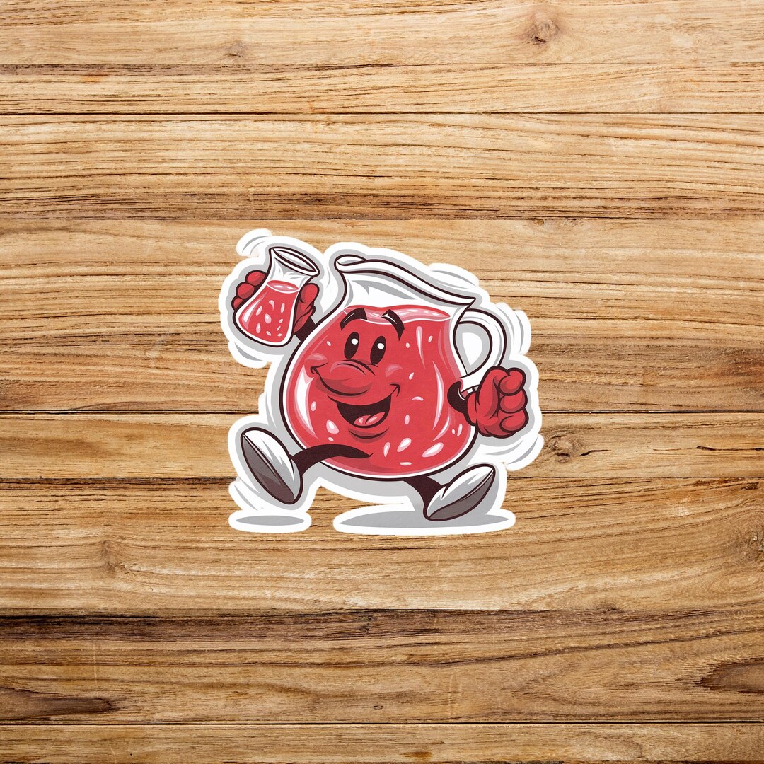 Happy Kool-aid Man Sticker Smiling Retro Drink Character Decal 2330 - Etsy