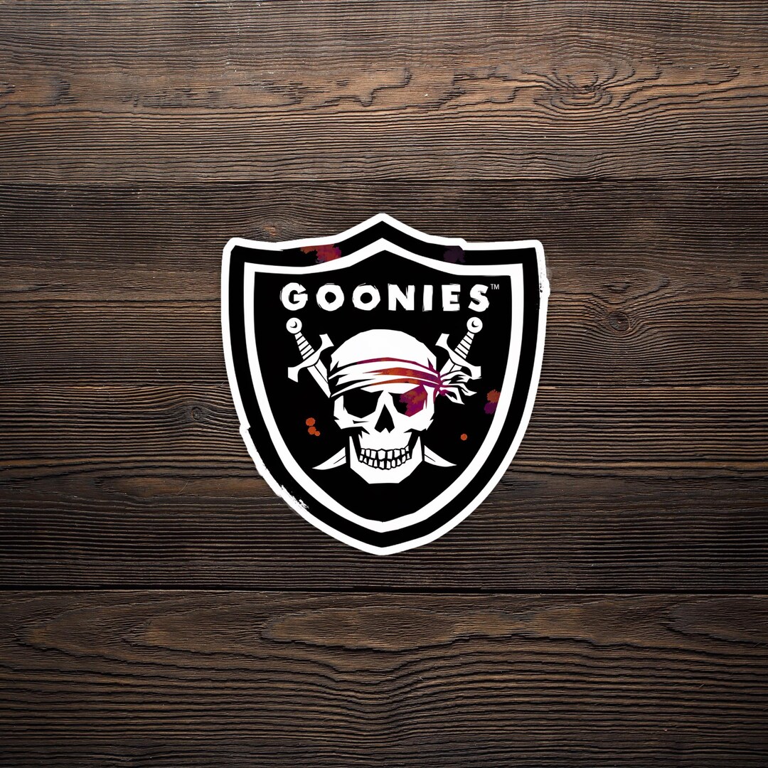 Goonies Pirate Skull Shield Sticker Retro 80s Movie Treasure Hunt ...