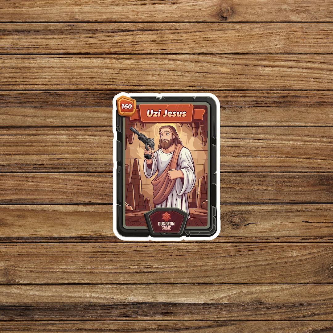 Uzi Jesus Lego Dungeon Game Sticker Edgy Religious Art Decal 2514 - Etsy