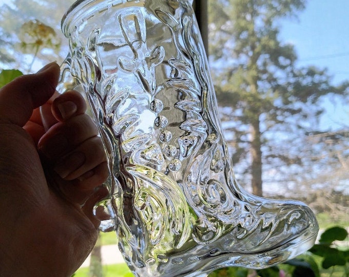 Big Iconic Glass Boot Mug, Mexico, Vintage Home Decor, Cowboy Beer Cup ...