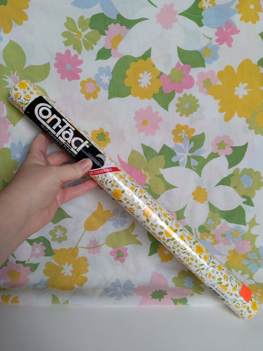 1985 Floral Contact Paper New Old Stock 3 Yards Yellow - Etsy