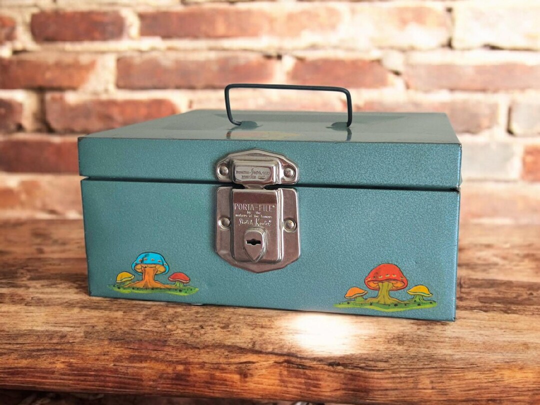 File Box With Mushroom Decals, Porta-file, Skotch Kooler - Etsy
