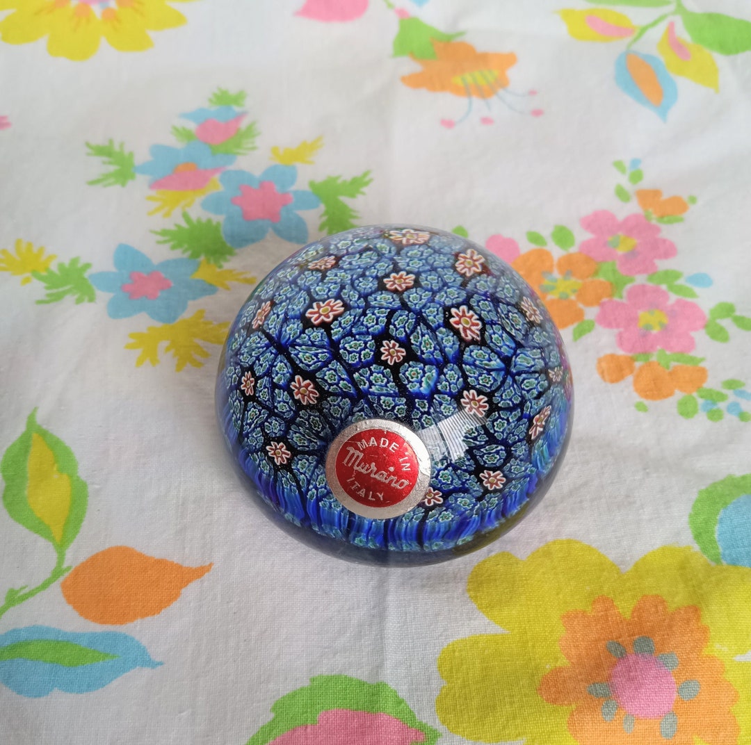 Murano Millefiori Paperweight With Sticker, Made in Italy - Etsy