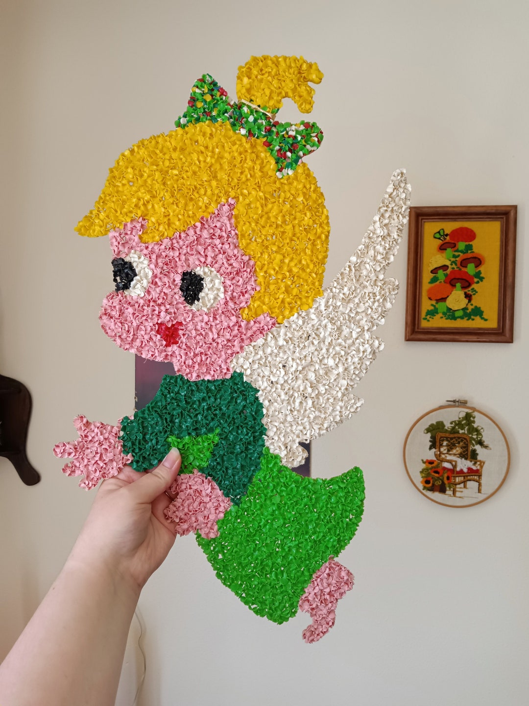 Popcorn Angel Wall Hanging, Vintage Home Decor, Holiday Decoration - Etsy