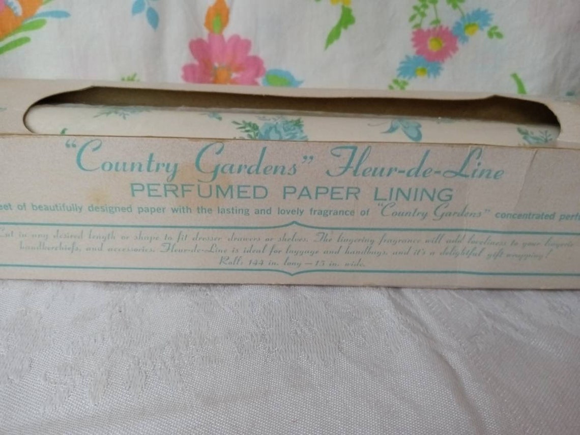 Vintage Lining Paper in Box Country Gardens Fleur De Line - Etsy