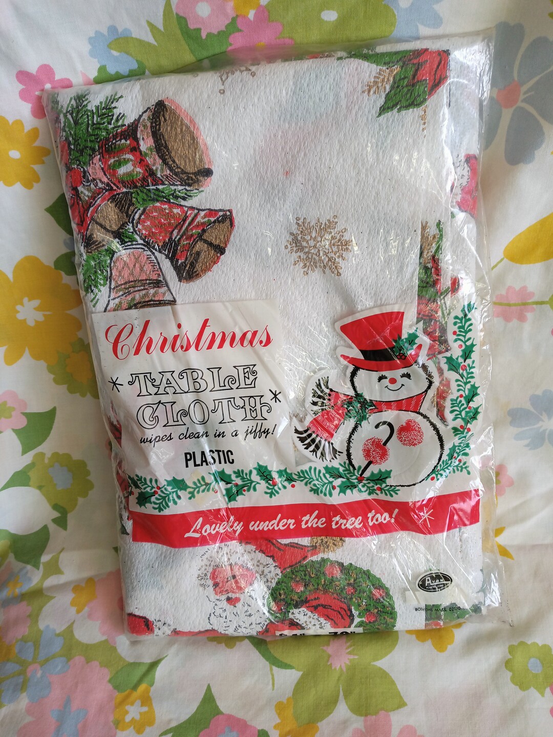NOS Christmas Tablecloth, Avon Plastics Corp, Vintage Holiday Decor - Etsy