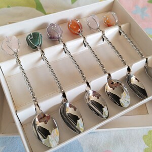 Estilo Gemstone Demitasse Spoons, Made in Brazil, Set of 6 in Box ...