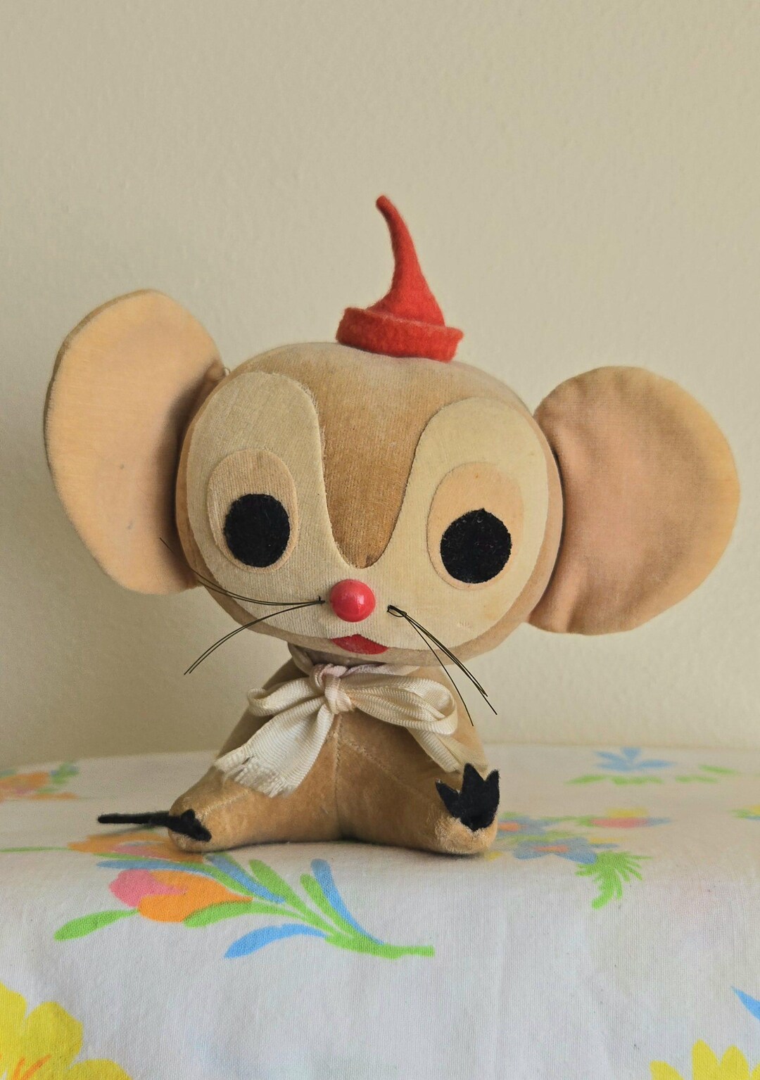 1961 Dakin Mouse Plush With Party Hat, Super Cute, Vintage Collectible ...