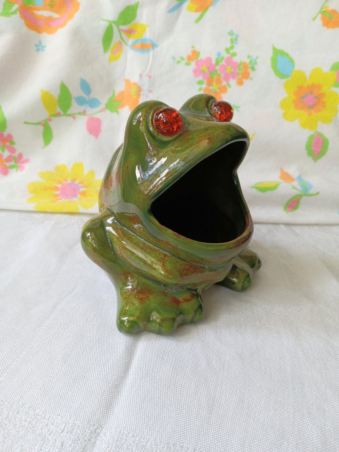 Vintage Frog Planter Hand Painted Ceramic Frog Sponge - Etsy