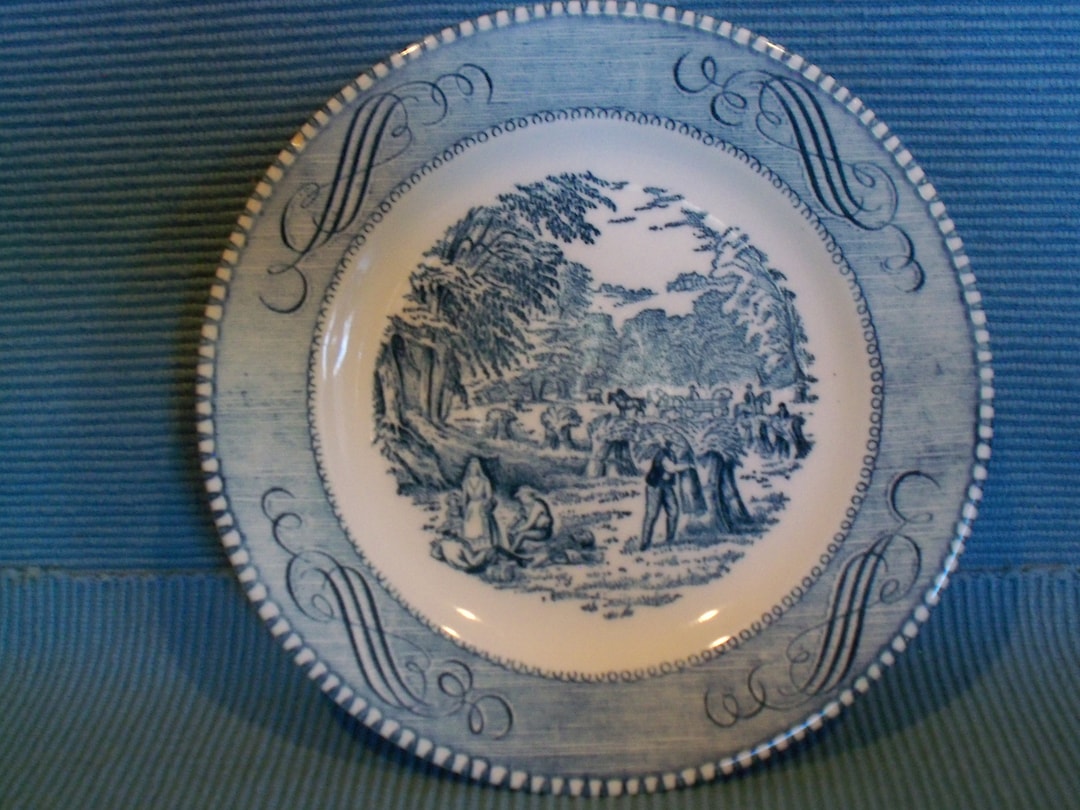Country Chic Plate - Blue Plate - Picture Plate - Decorator Plate ...