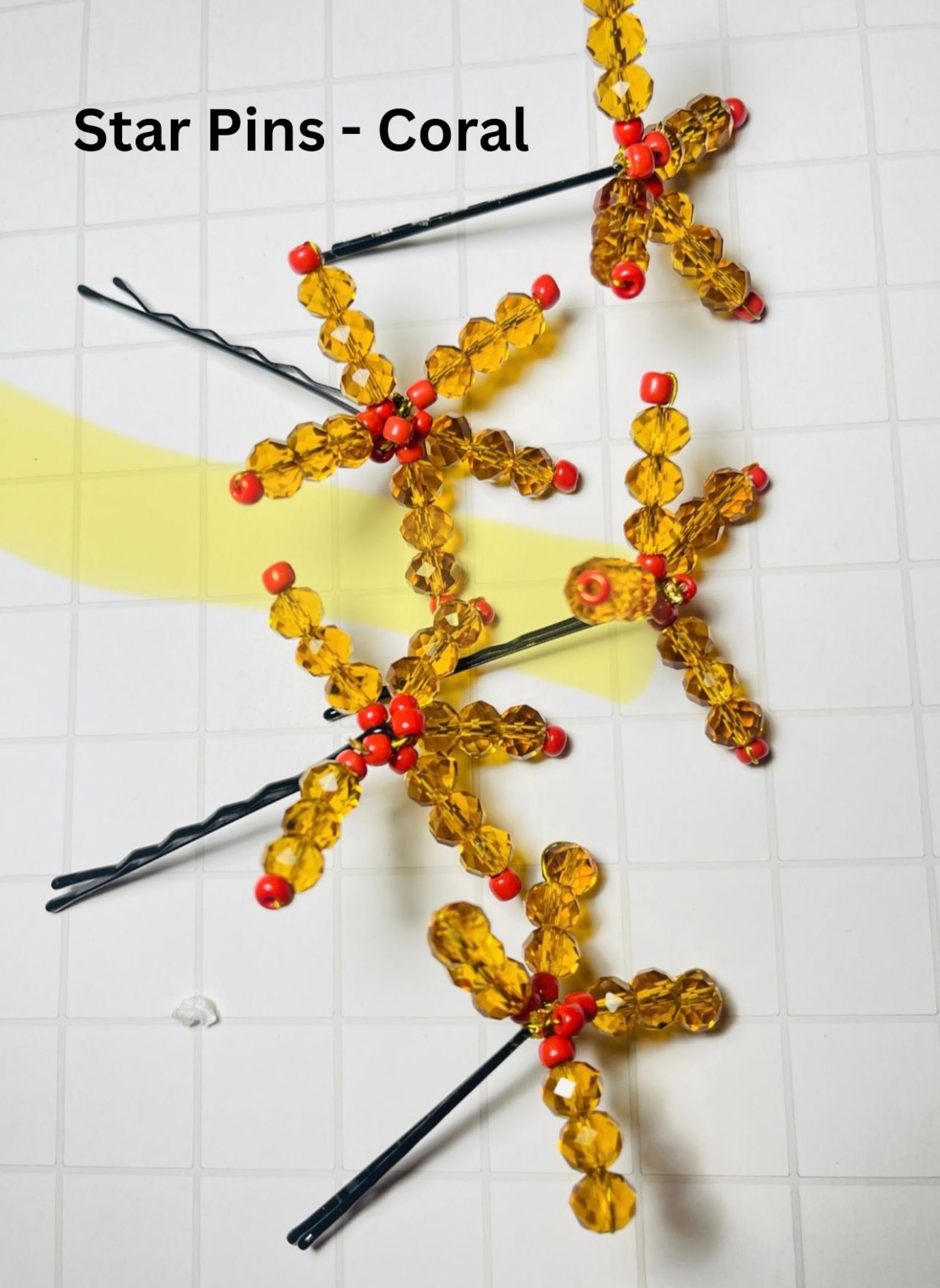 African Coral Beads Bridal Hair Pins - 20piece Set, Luxury Bridal Hair ...