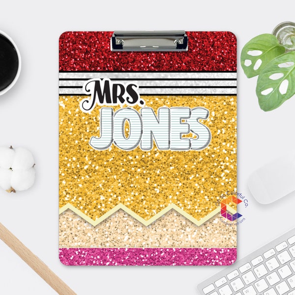 Personalized Clipboard Name Glitter - Etsy