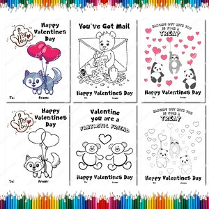 VALENTINES DAY PRINTABLE Coloring Page Instant Download Valentine's Day ...