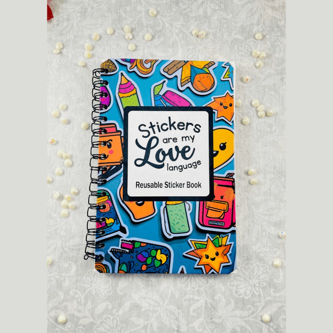 Reusable Sticker Book Gift for Sticker Collector, Stickers Are My Love ...