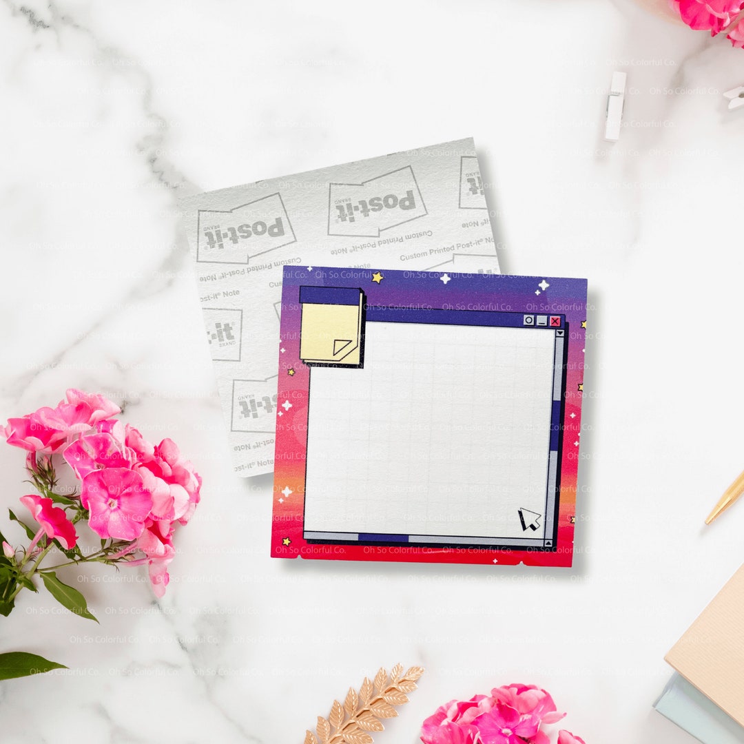 Retro Sticky Notes, Cute Aesthetic Sticky Notes, Kawaii Sticky Notes ...