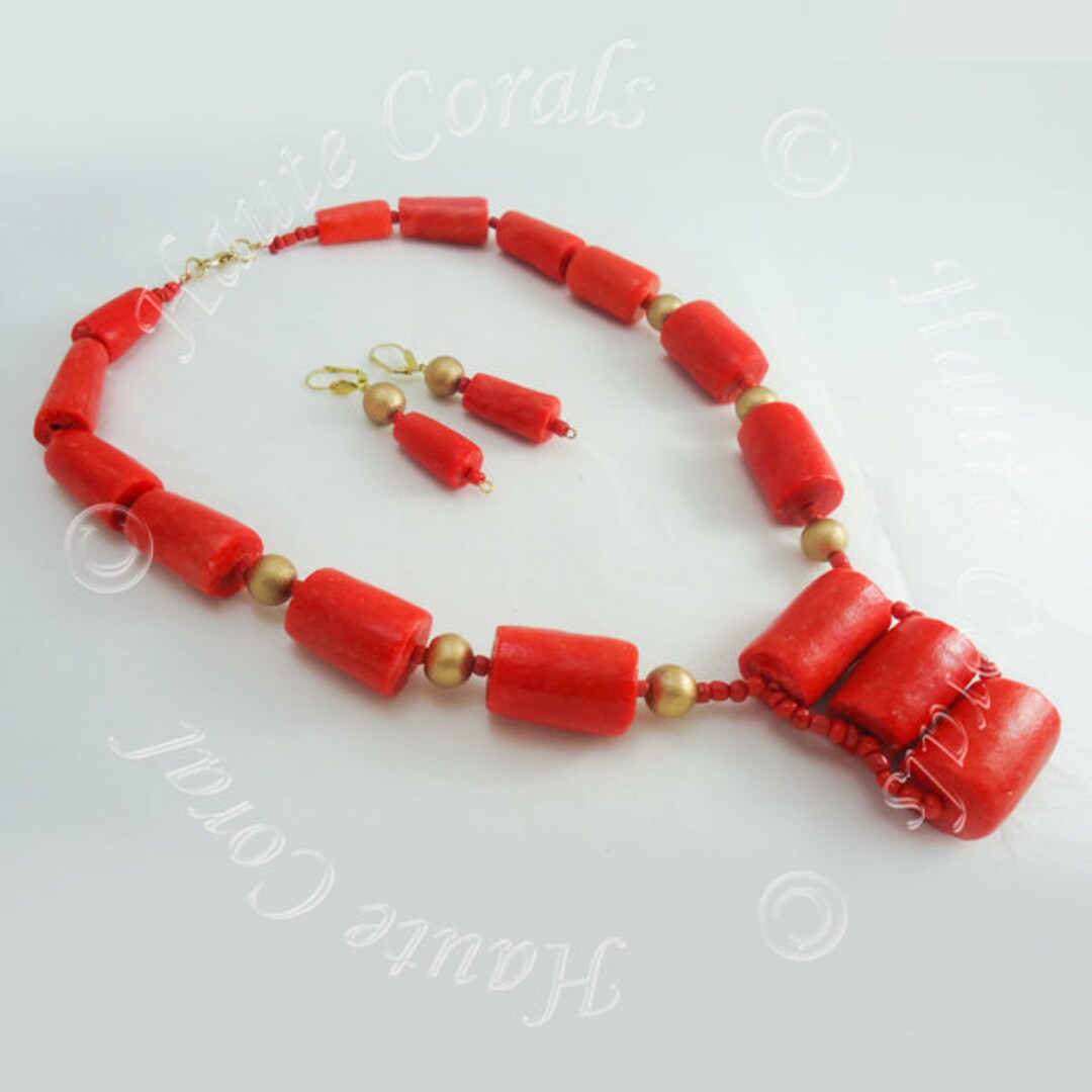 African Coral Beads Wedding Necklace | African Woman Wedding Beads ...
