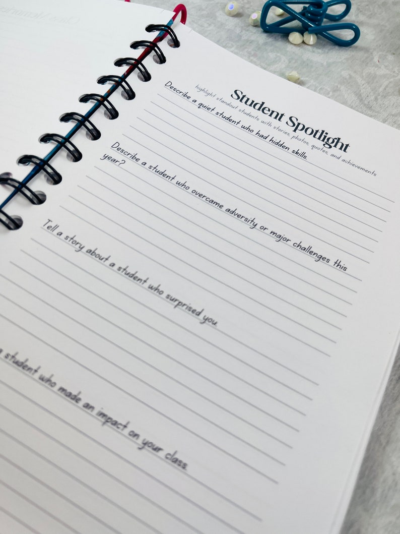 Teacher Memory Book & Keepsake Journal, Teacher Appreciation Gift ...