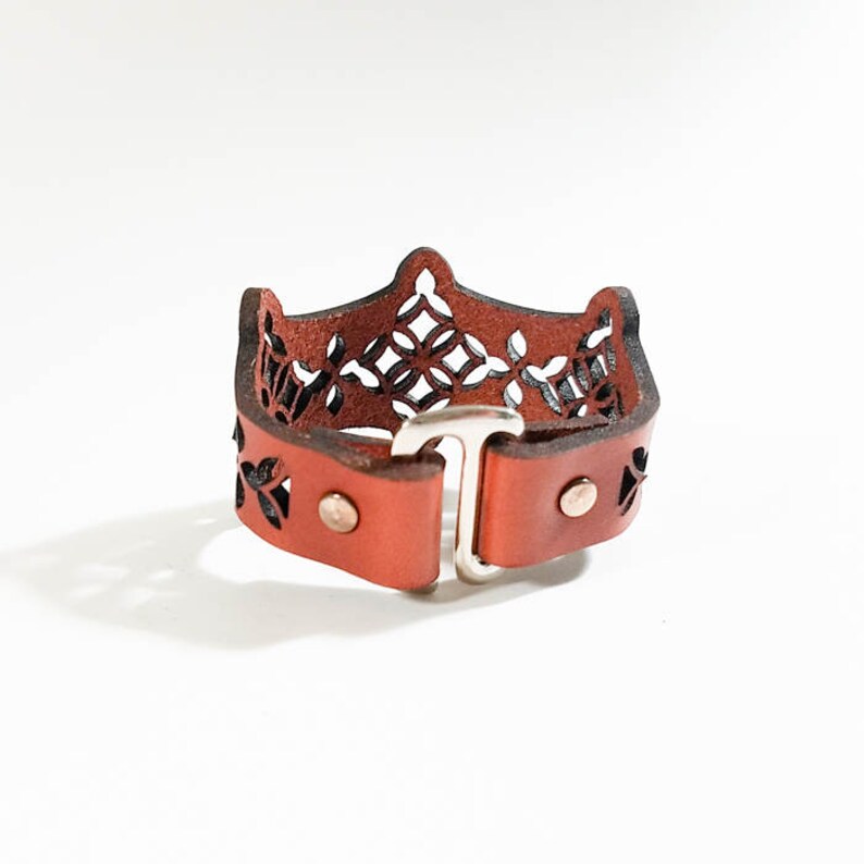 Moorish Diamond Leather Bracelet With Adjustable Button Closure or E ...