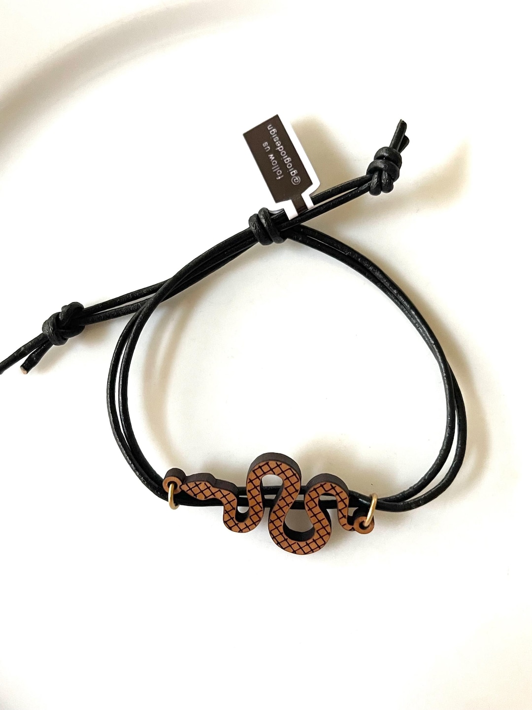 Snake Charm Leather String Bracelet, Reputation Themed Jewelry ...