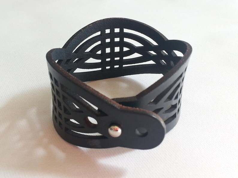 Moorish Diamond Leather Bracelet With Adjustable Button Closure or E ...