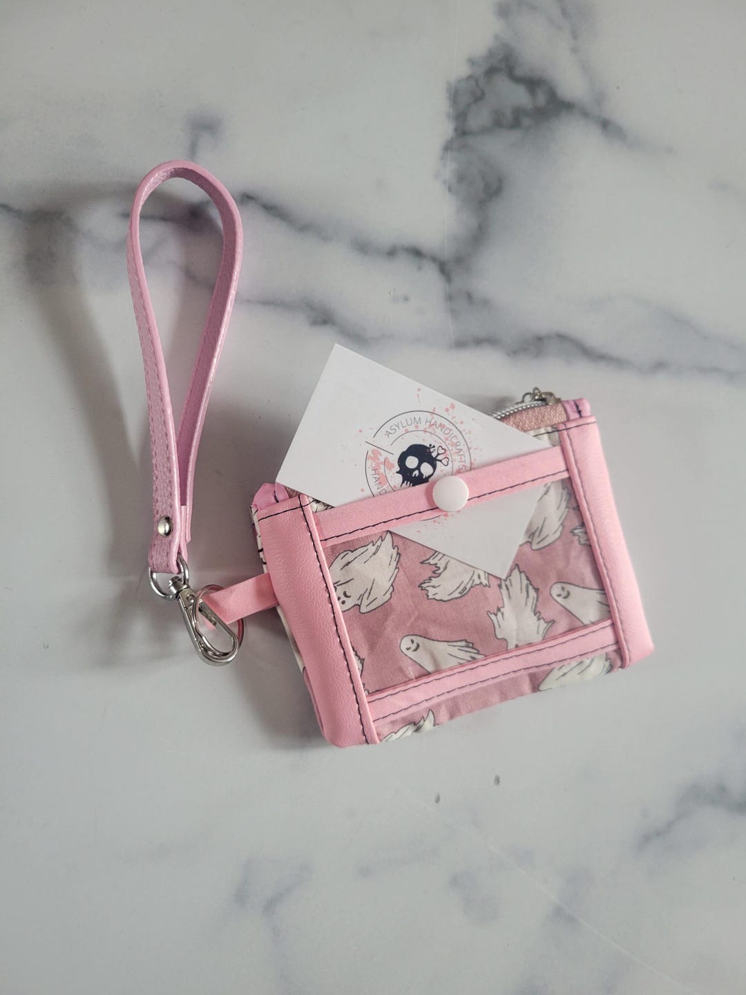 Glow in the Dark Ghost ID Wallet: Handmade Cotton Card Pouch With ...