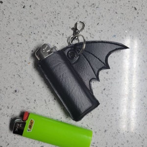 Bat Crazy Vegan Vinyl Faux Leather Black Demon Wing Lighter Case ...