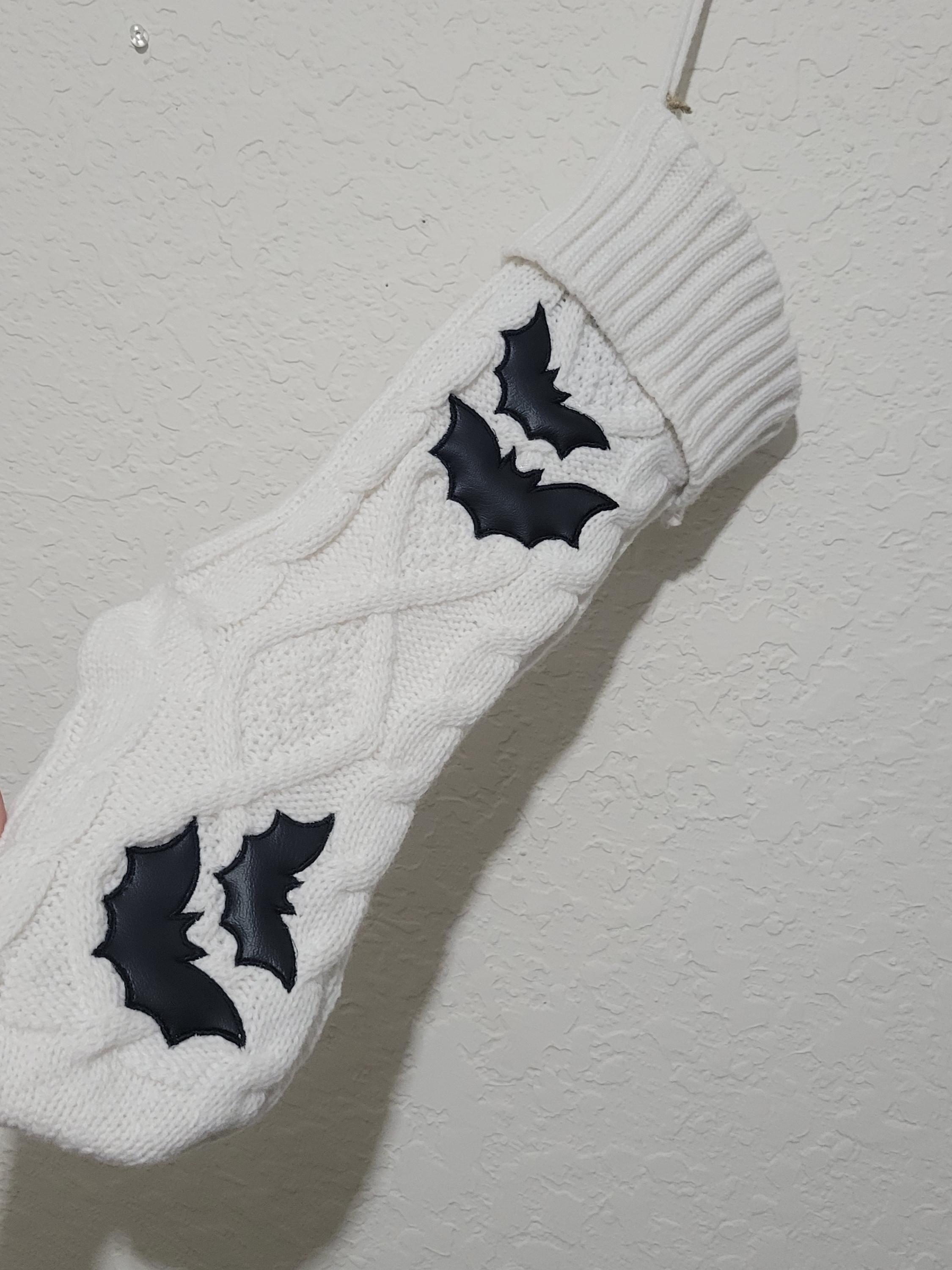 Gothic Christmas Stocking, Black Bat Ornament, Creepmas Decor - Etsy