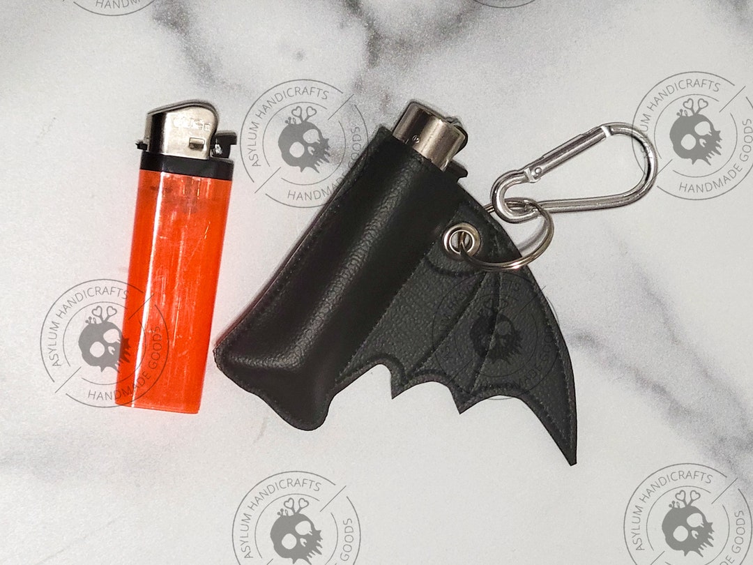 Bat Crazy Vegan Vinyl Faux Leather Black Demon Wing Lighter Case ...