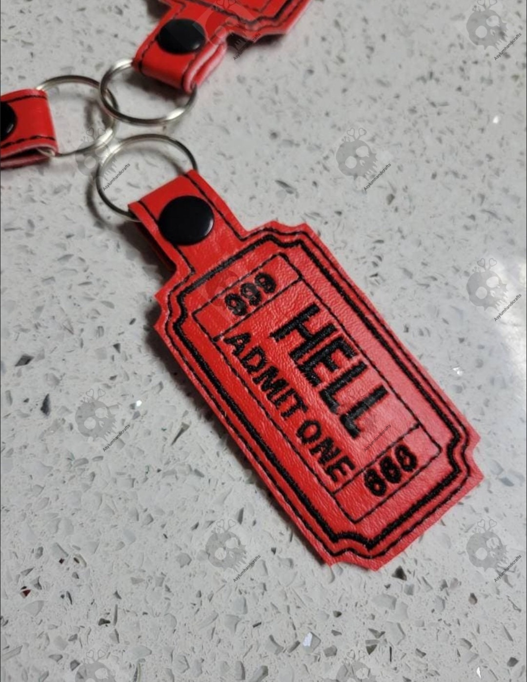 Ticket to Hell Keychain: Funny Gothic Keyring, Vegan Faux Leather - Etsy