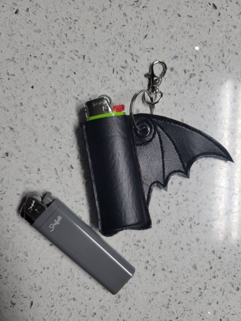 Bat Crazy Vegan Vinyl Faux Leather Black Demon Wing Lighter - Etsy