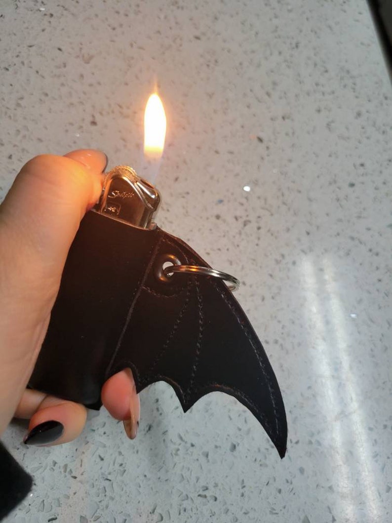 Bat Crazy Vegan Vinyl Faux Leather Black Demon Wing Lighter - Etsy