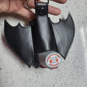 Batty Black Bat Vinyl Embroidery Inhaler Cover Inhaler Case Halloween ...