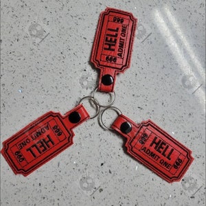 Ticket to Hell Keychain: Funny Gothic Keyring, Vegan Faux Leather - Etsy