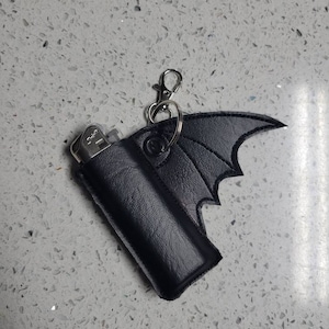 Bat Crazy Vegan Vinyl Faux Leather Black Demon Wing Lighter Case ...