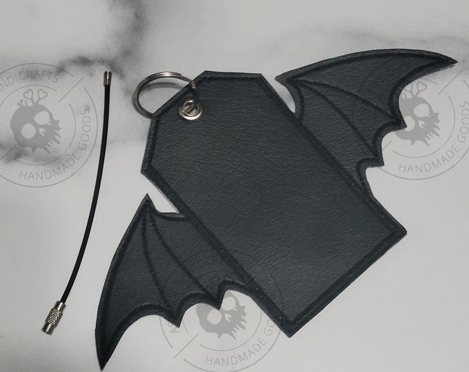 Bat Wing, Vegan Vinyl, Luggage Tag, Travel Keychain, Info Card, Travel ...