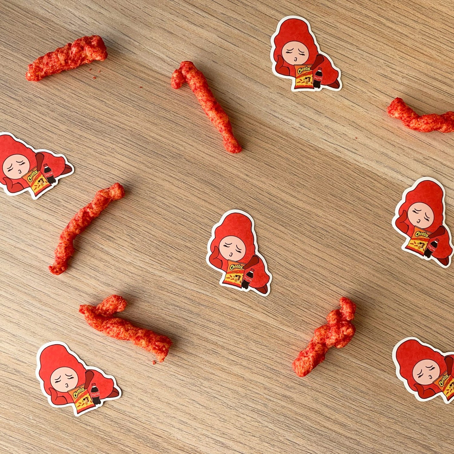 Cute Kawaii Look Like a Snack Sticker, Hot Cheetos Sticker, Snack Girl ...