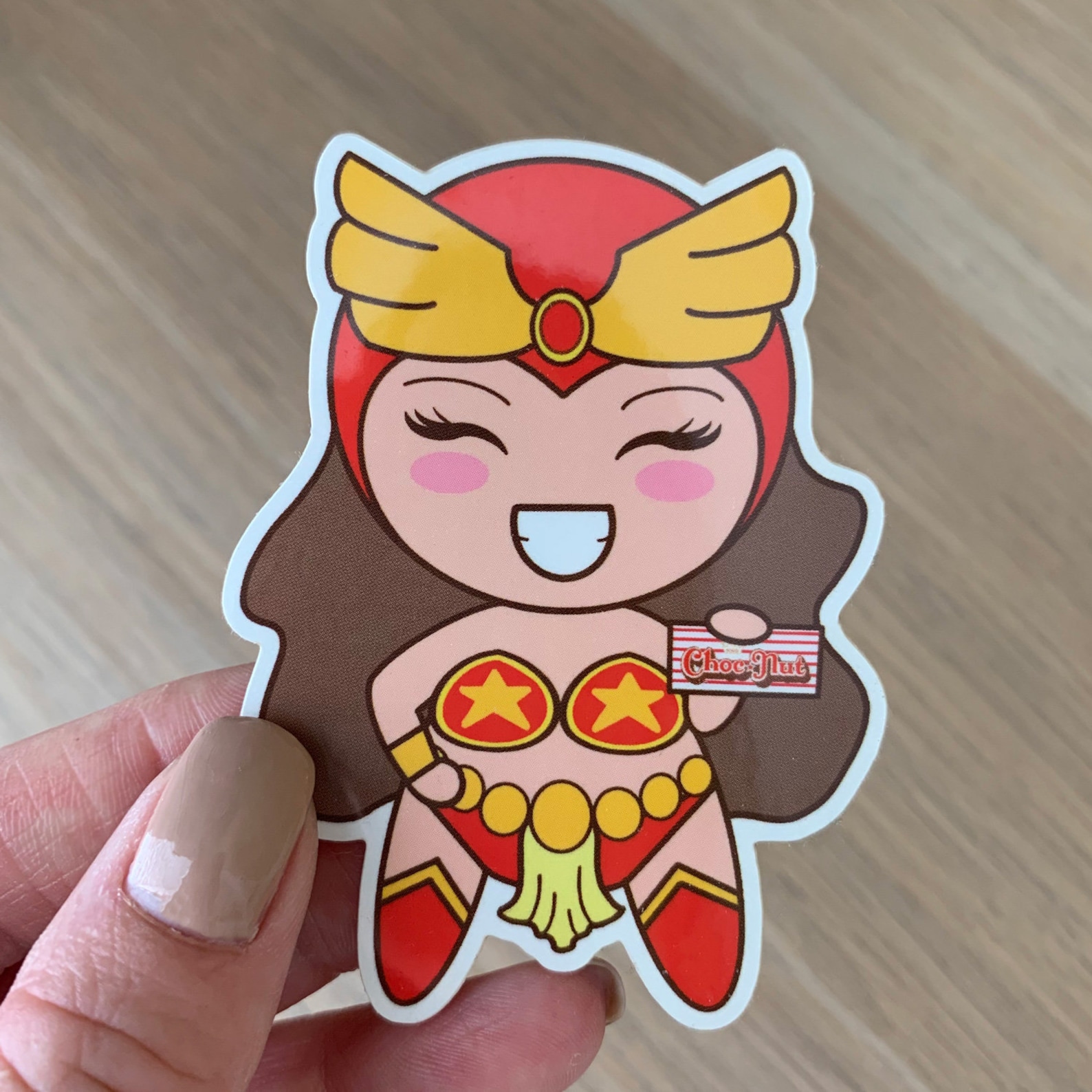 Cute Kawaii Girl Darna Superhero Choco Nut Sticker, Pinoy Sticker ...